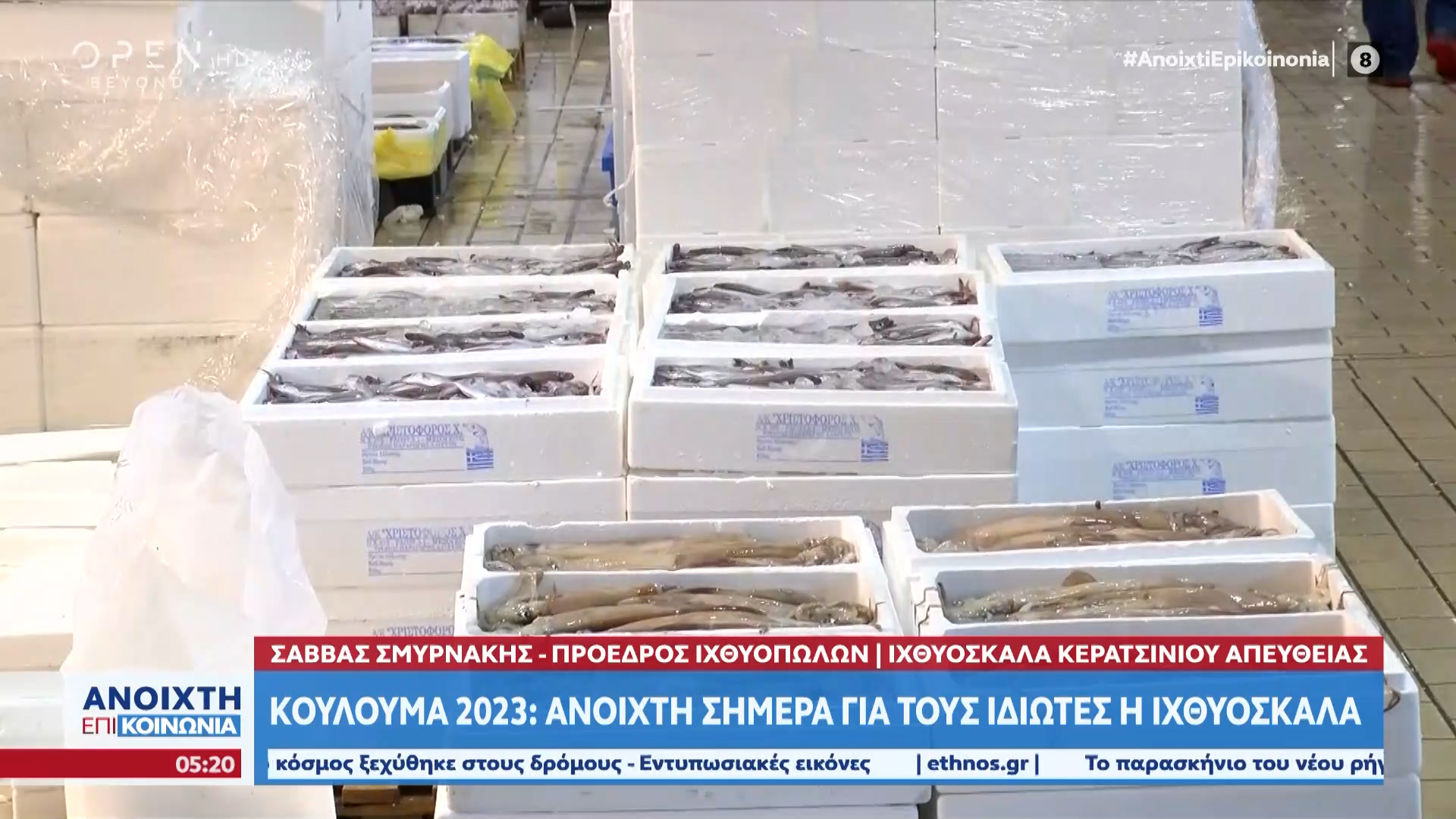 Κούλουμα 2023: Ανοιχτή σήμερα για τους ιδιώτες η ιχθυόσκαλα | OPEN TV
