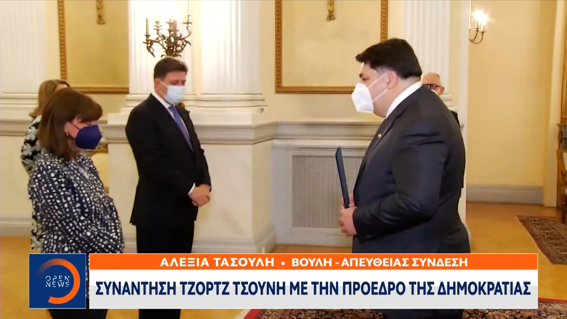Συνάντηση Τζορτζ Τσούνη με την πρόεδρο της Δημοκρατίας | OPEN TV