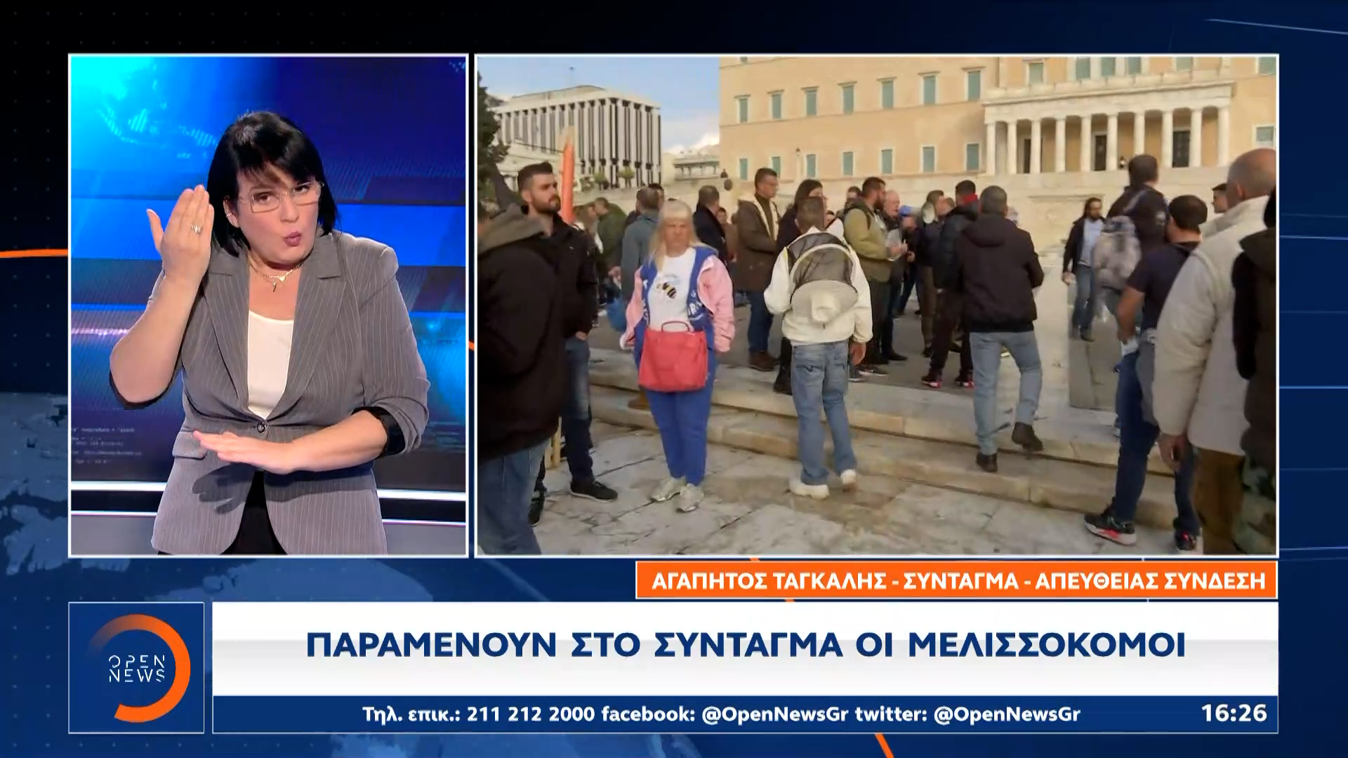 Παραμένουν στο Σύνταγμα οι μελισσοκόμοι | OPEN TV