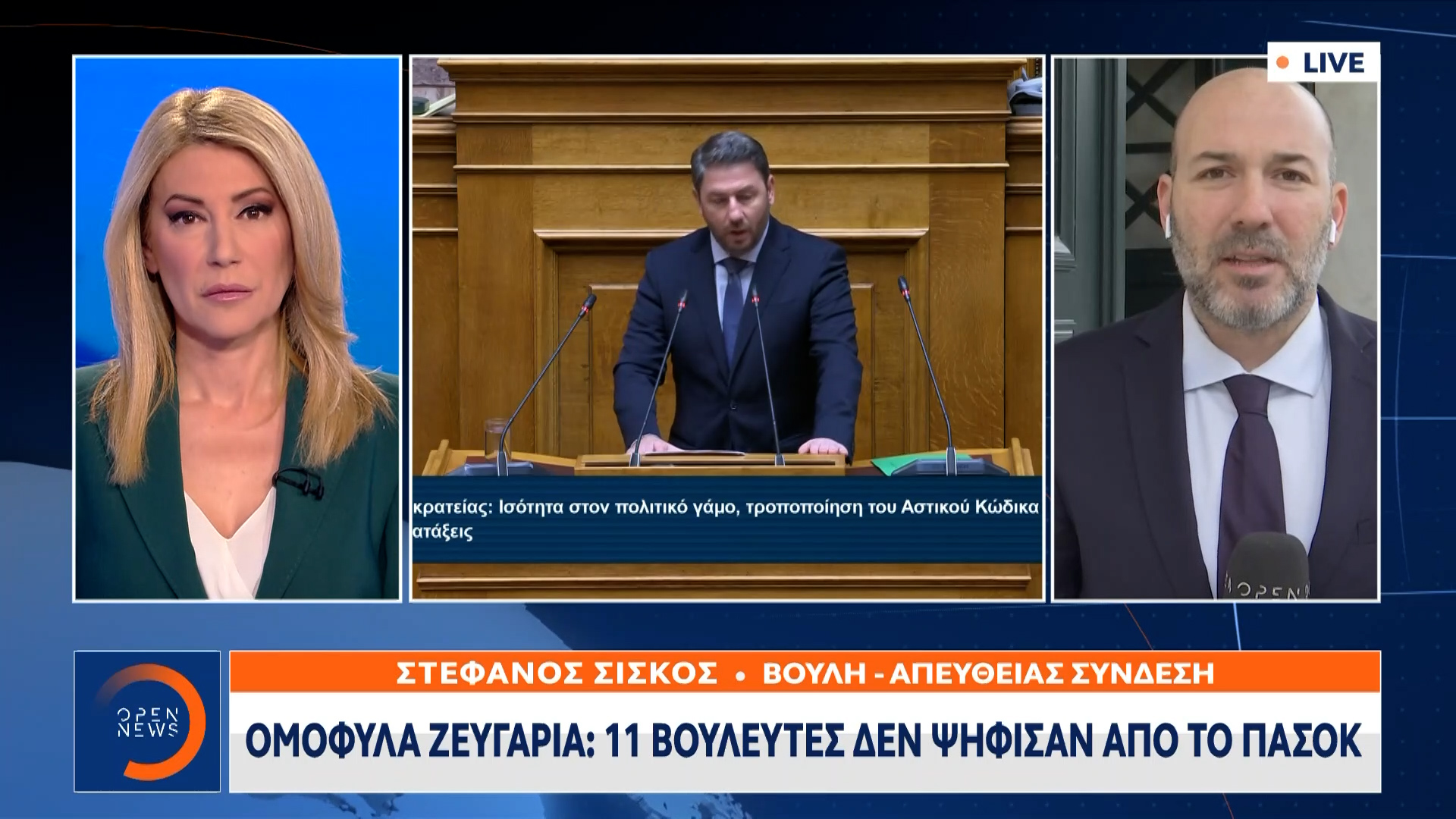 Ομόφυλα ζευγάρια: Έντεκα βουλευτές δεν ψήφισαν από το ΠΑΣΟΚ | OPEN TV