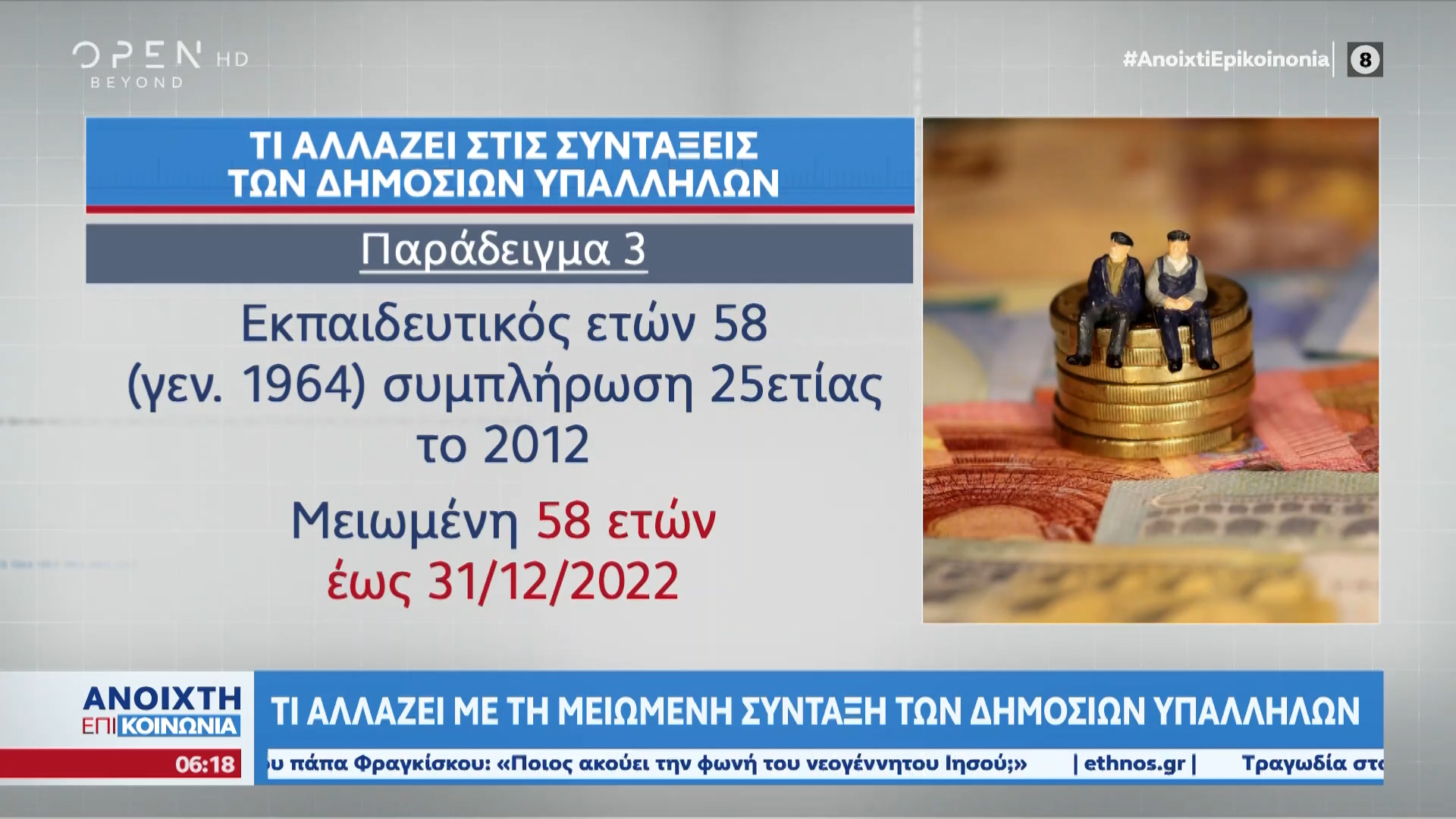 Τι αλλάζει στις συντάξεις των δημοσίων υπαλλήλων | OPEN TV