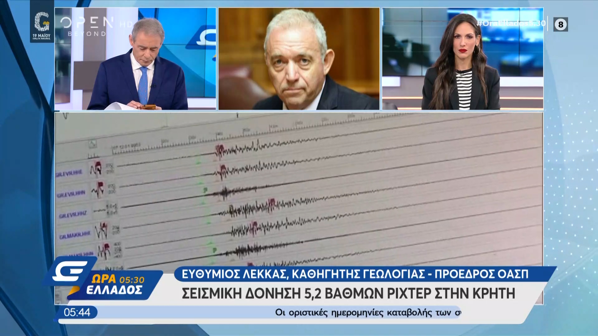 Σεισμός: Σεισμική δόνηση 5,2 βαθμών ρίχτερ στην Κρήτη | OPEN TV