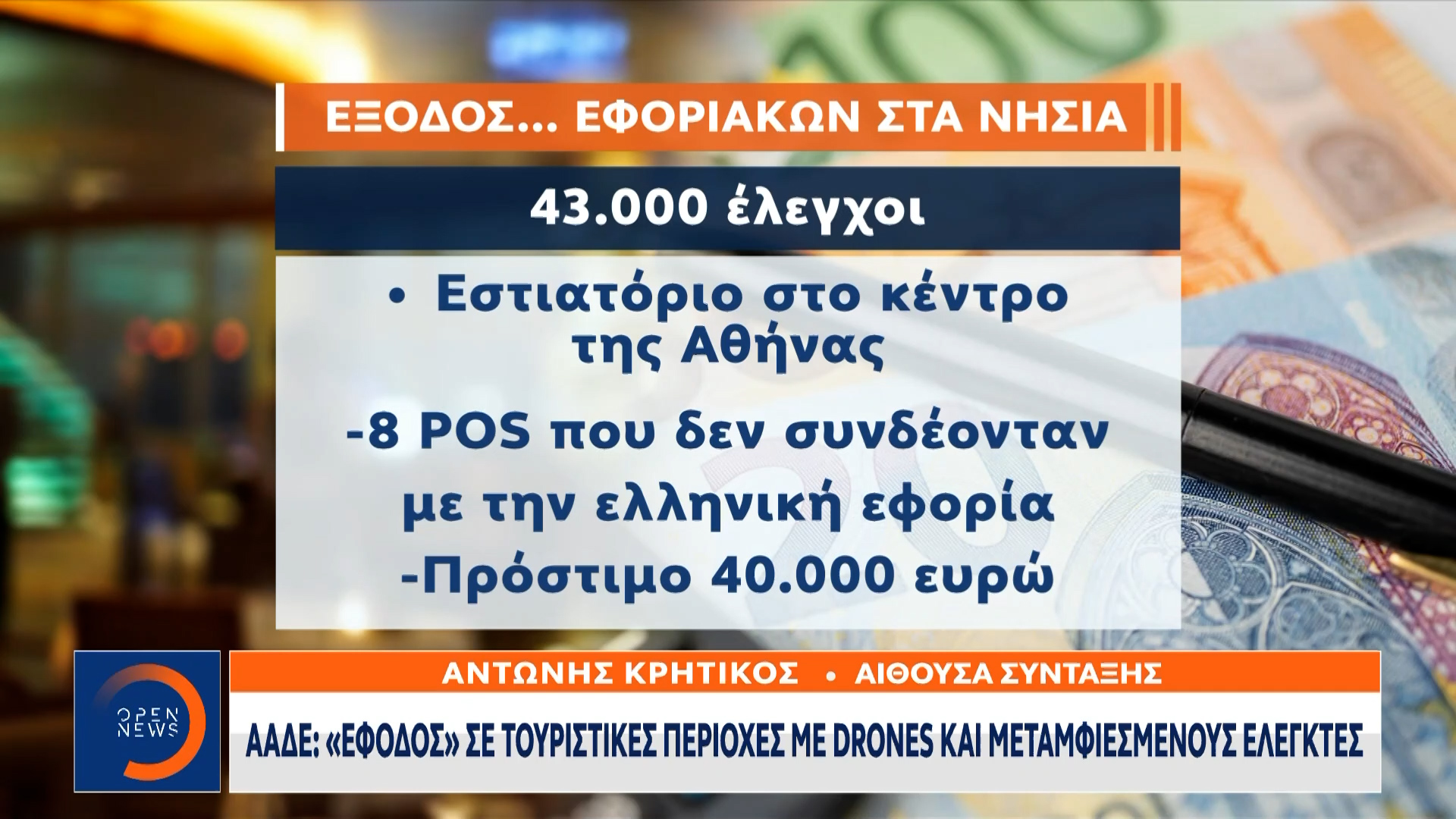 «Σαφάρι» ελέγχων της ΑΑΔΕ σε νησιά και παραλίες | OPEN TV