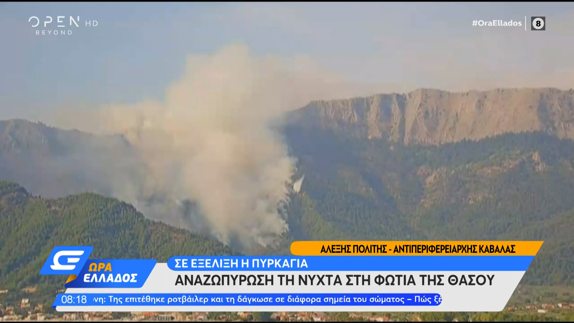 Ο αντιπερ. Καβάλας για την αναζωπύρωση στη φωτιά της Θάσου | OPEN TV