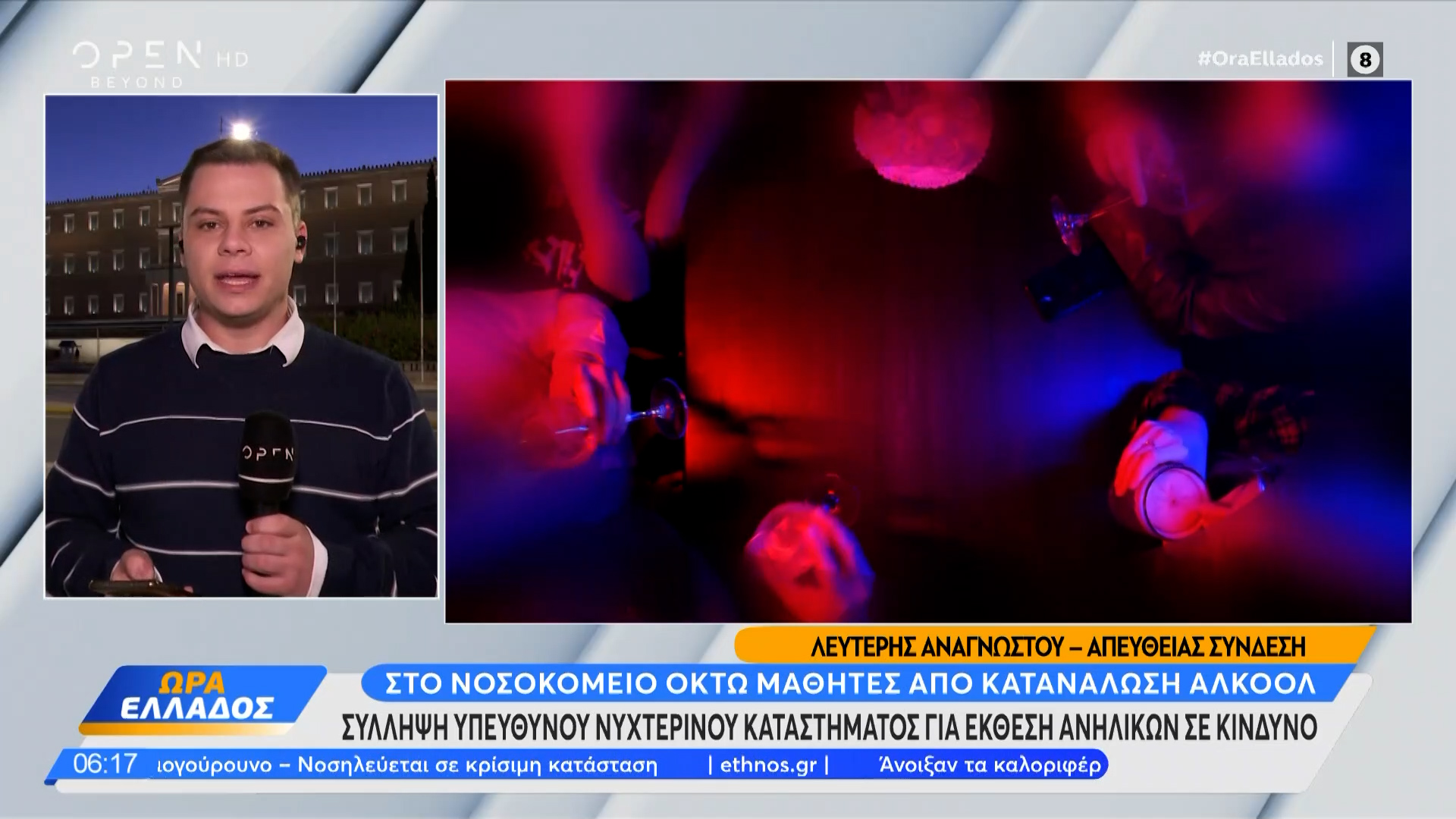 Στο νοσοκομείο οκτώ μαθητές από κατανάλωση αλκοόλ | OPEN TV