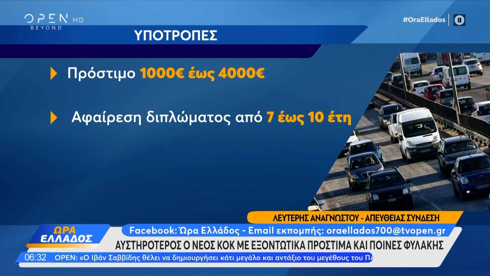Νέος ΚΟΚ: Αυστηρότερες ποινές με πρόστιμα | OPEN TV