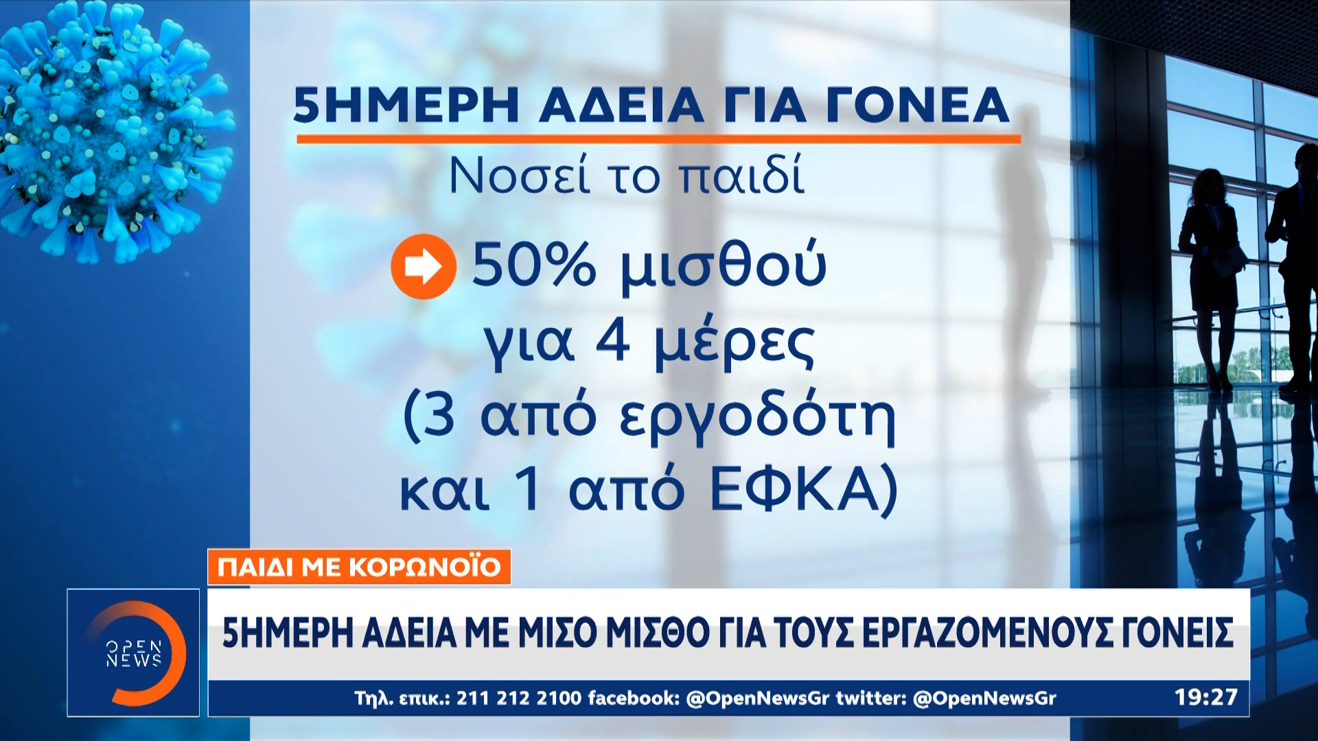 Παιδί με κορωνοϊό: 5ήμερη άδεια με μισό μισθό για τους εργαζόμενους ...